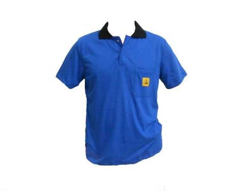 Antistatic ESD Polo Shirt (White, Grey, Blue, XS/XXL) | ELMI