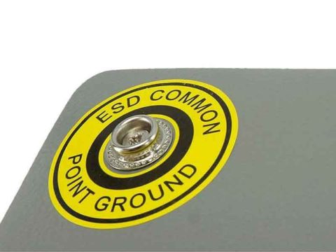 Grounding Point Kit with Label for ESD Mats (Male Snap, 10mm) | ELMI