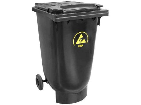 ESD Waste Bin with Wheels and Lid (120L) | ELMI