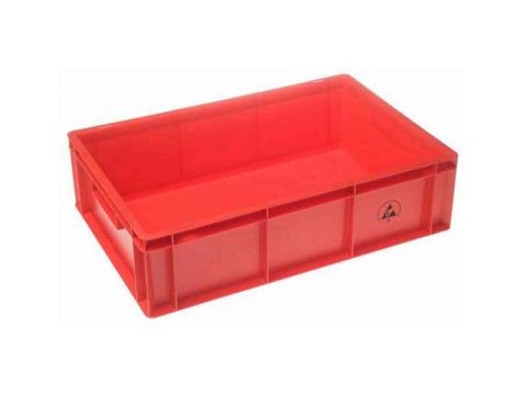 IDP-STAT ESD Dissipative Container (600x400 220H mm, Red) | ELMI
